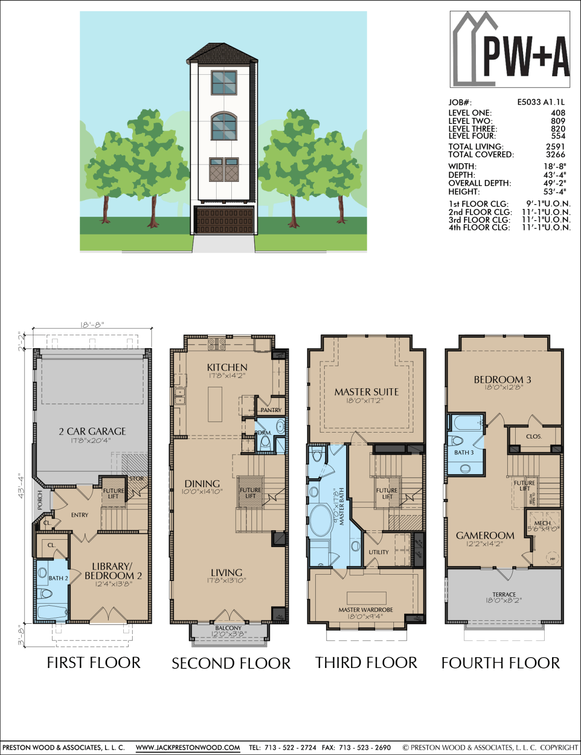 Four Story Home Plan, Duplex Available