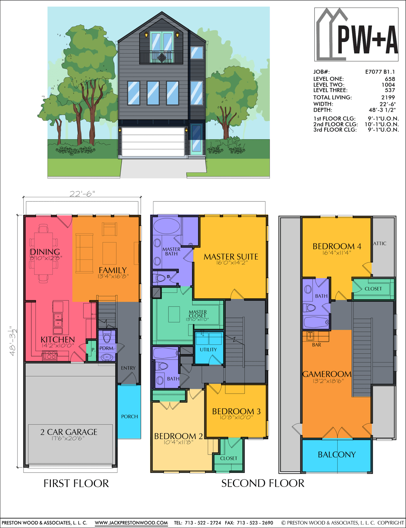 Three Story Home Plan