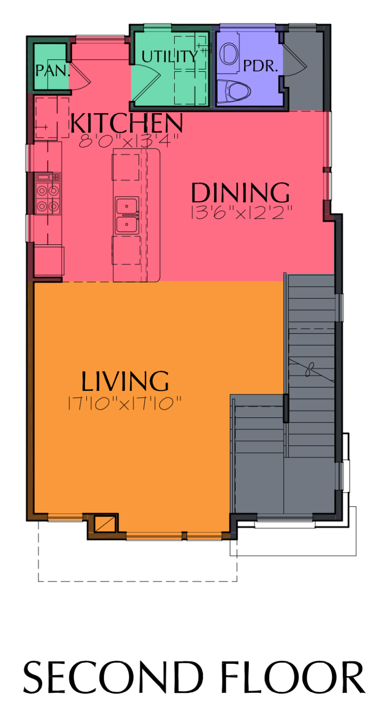 Small Affordable 3 Story Home Plan