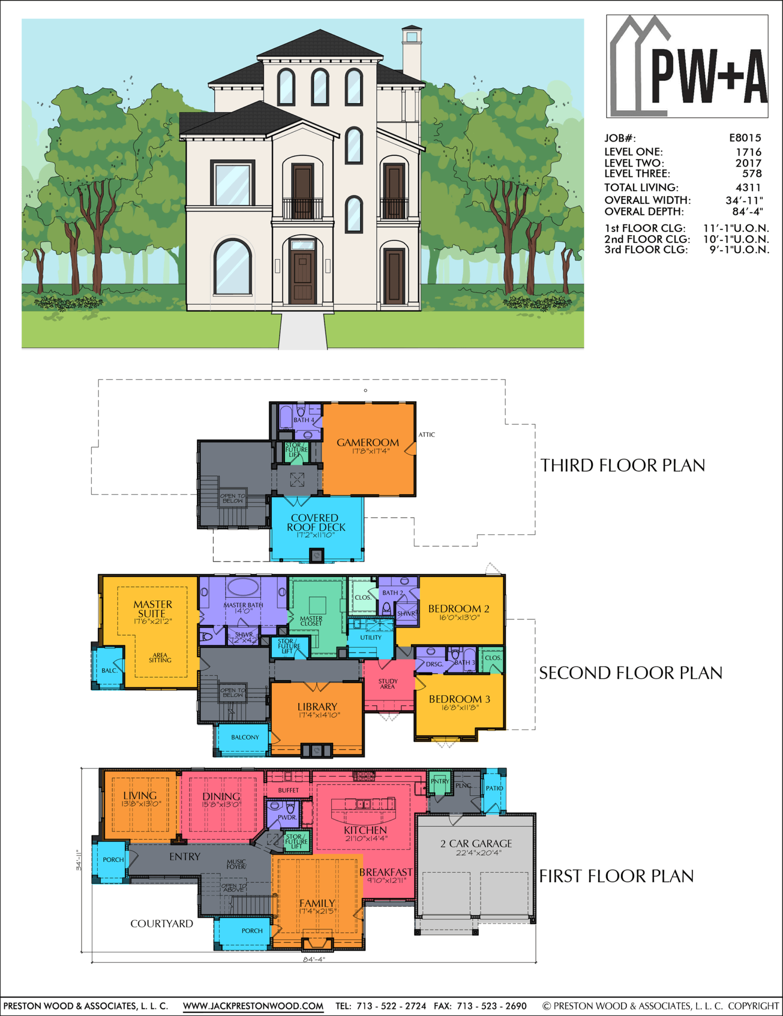 Three Story Home Plan