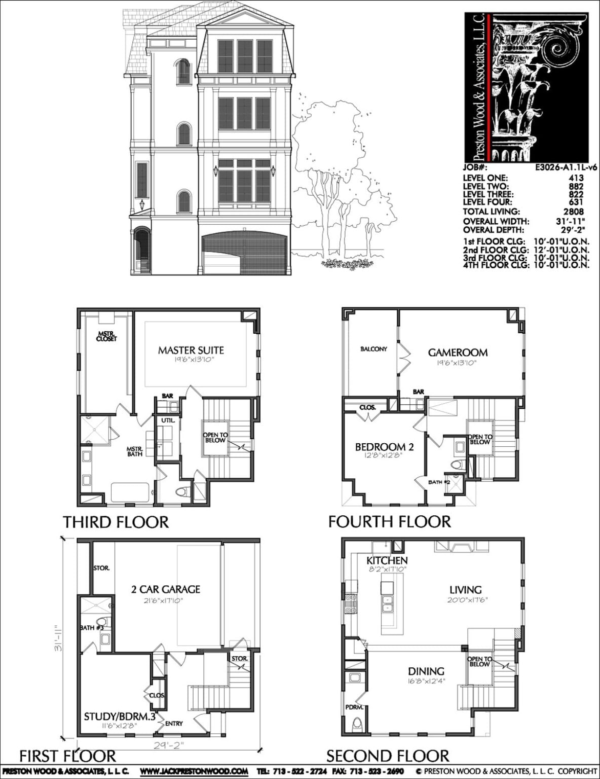 Floor Plans for Townhouses, Luxury Town Home Blueprints, Designers