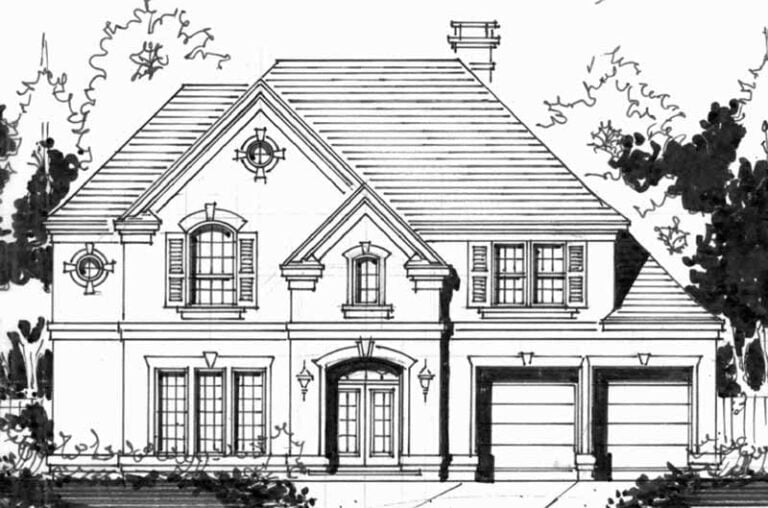 2 Story House Plan, Residential Floor Plans, Family Home Blueprints, D