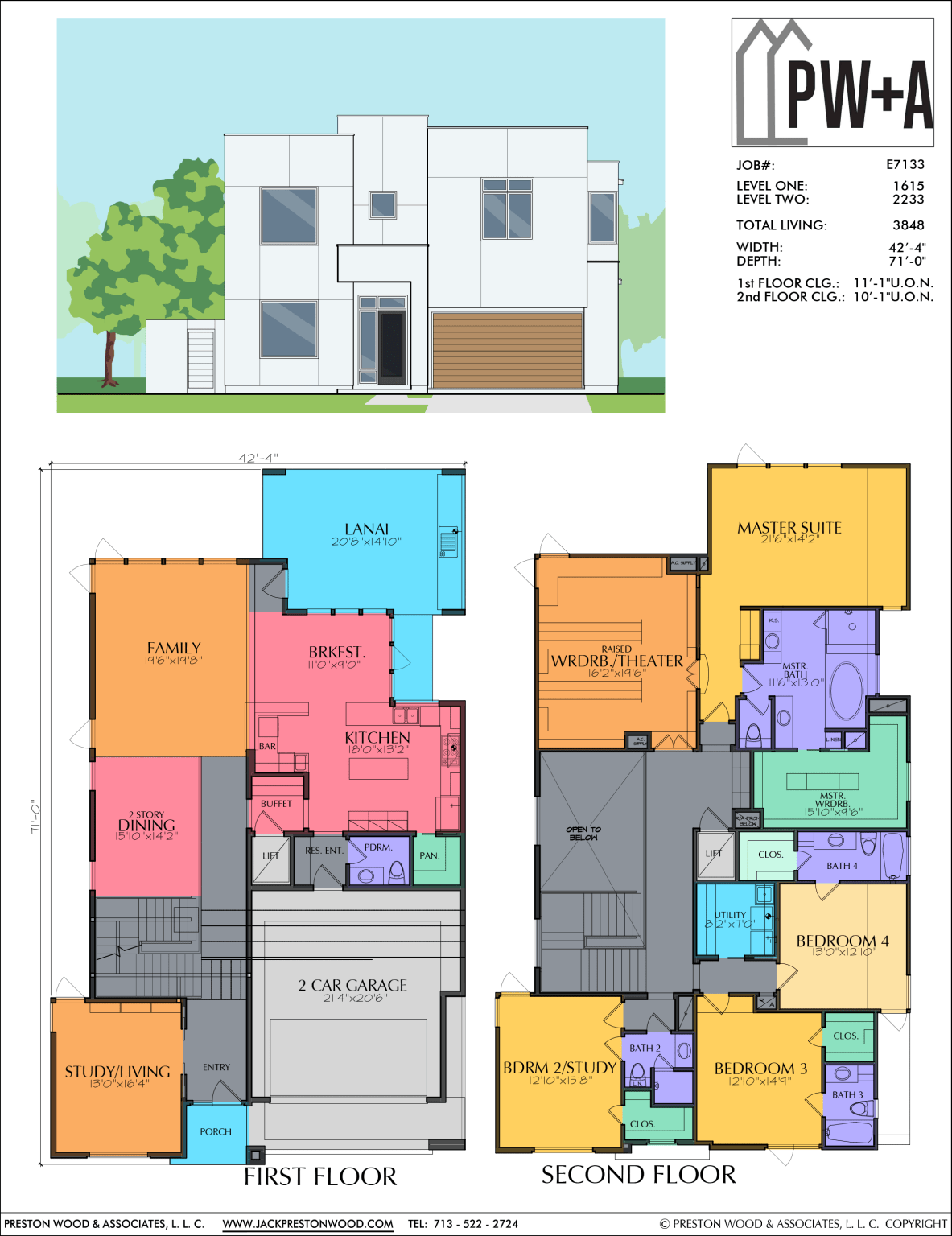 Two Story Urban Home Plan E7133 - Jack Preston Wood