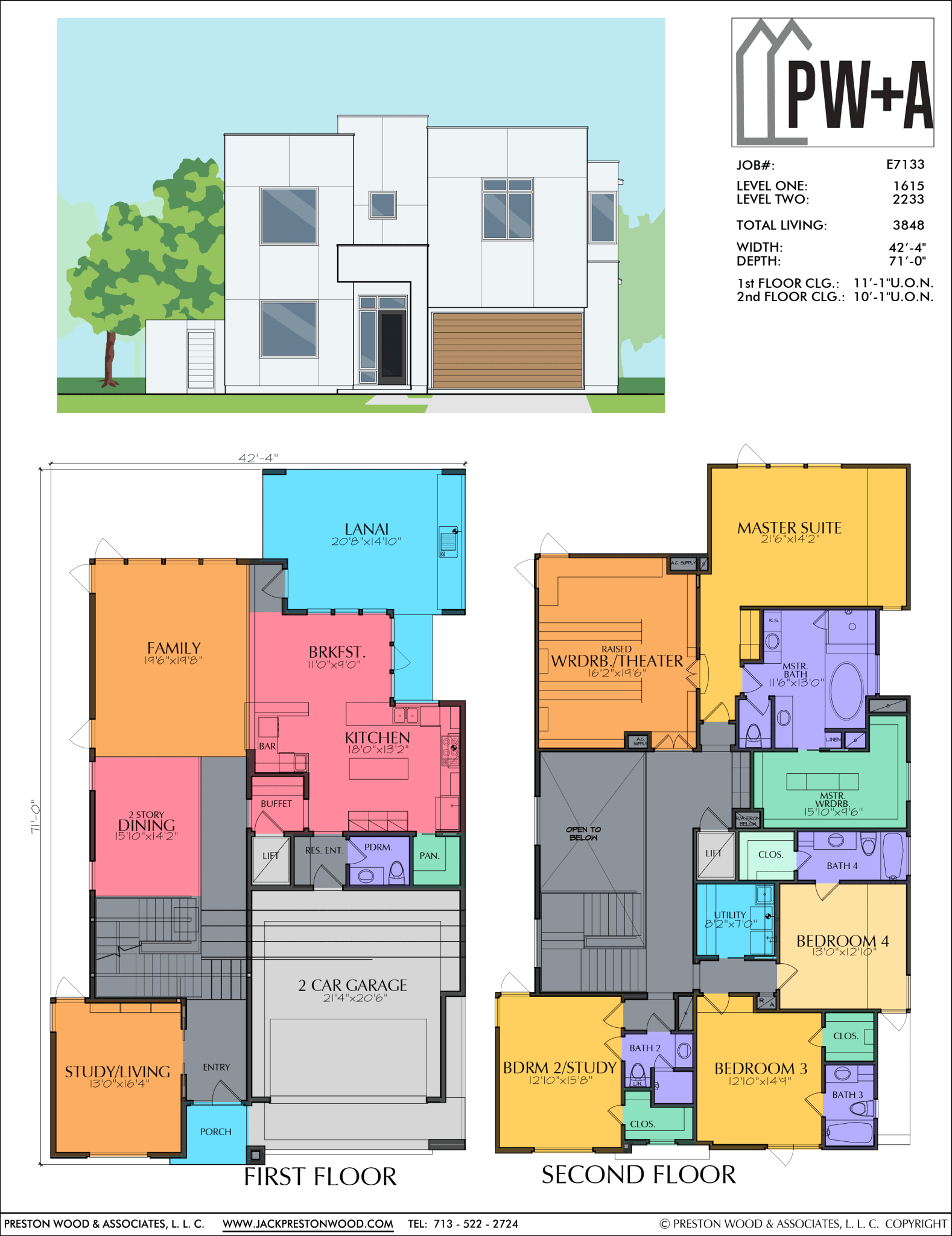Two Story Urban Home Plan E7133 - Jack Preston Wood