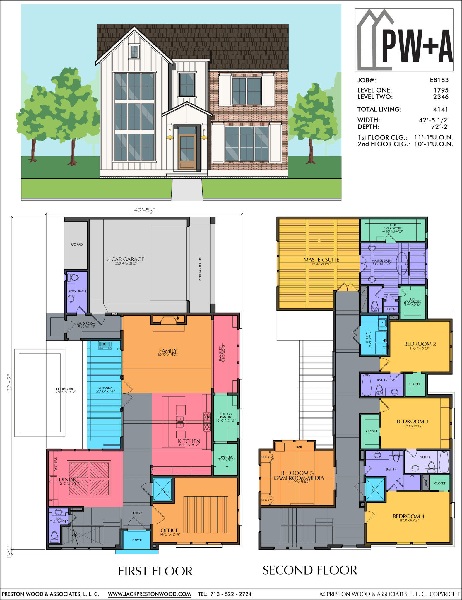 Two Story Urban Home Plan E8183 - Jack Preston Wood