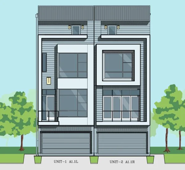 3 1/2 Story Townhome Plan E8158 A1.1 Duplex - Jack Preston Wood