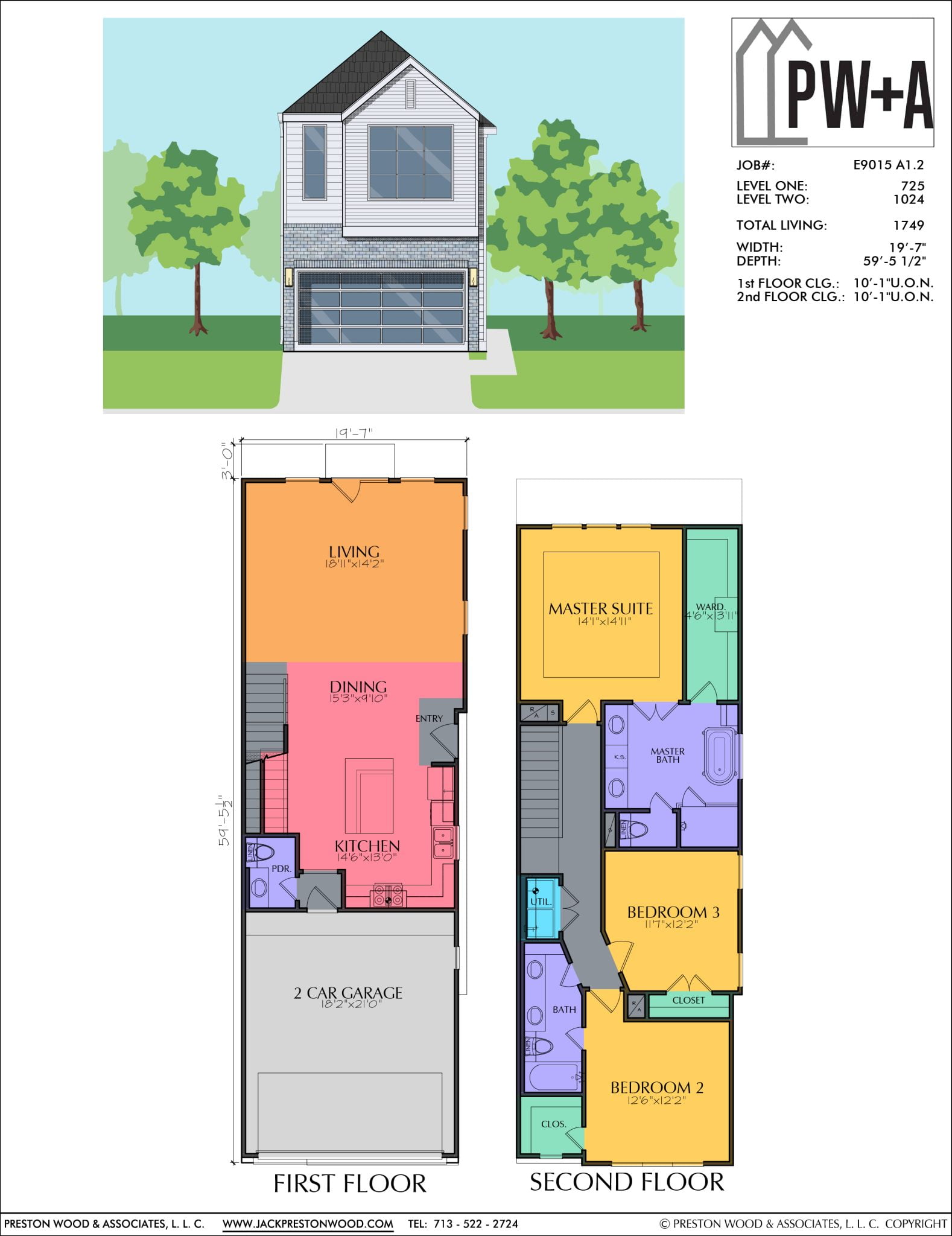 Two Story Townhome Plan E9015 A1.2 - Jack Preston Wood