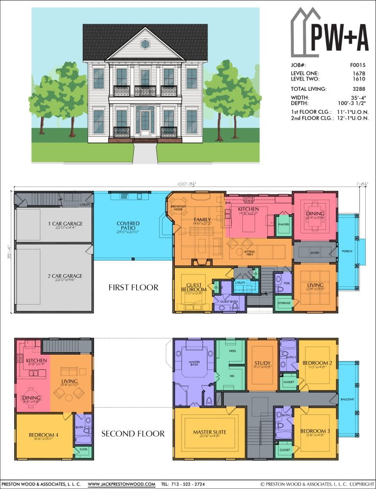 Two Story Urban Home Plan F0015 - Jack Preston Wood