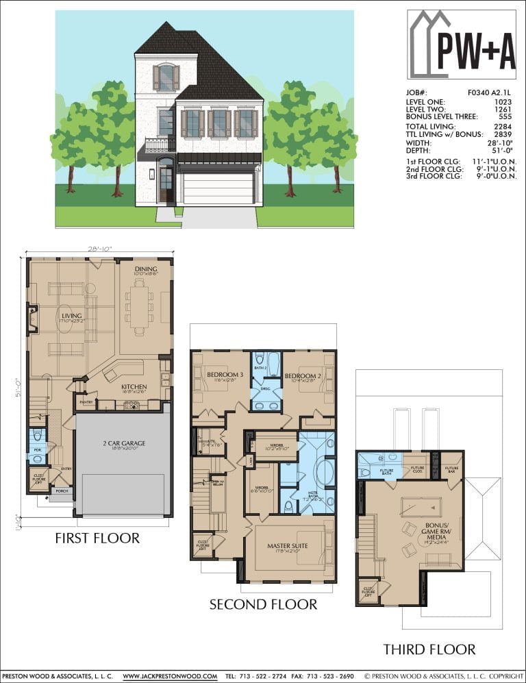 2 1/2 Story Urban Home Plan F0340 A2.1L - Jack Preston Wood