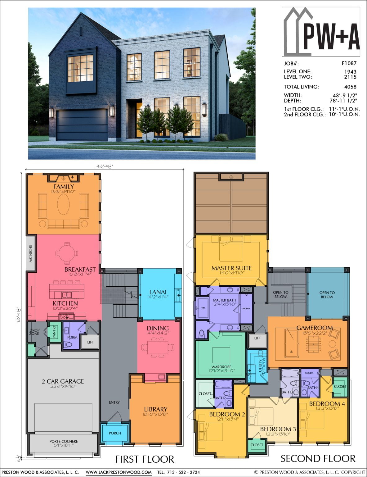 Two Story Urban Home Plan F1087 - Jack Preston Wood