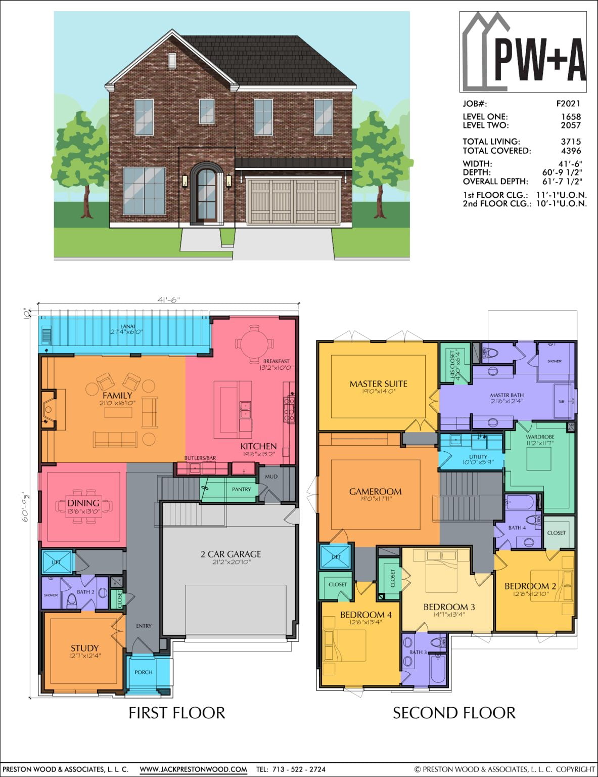 Two Story Urban Home Plan F2021 - Jack Preston Wood